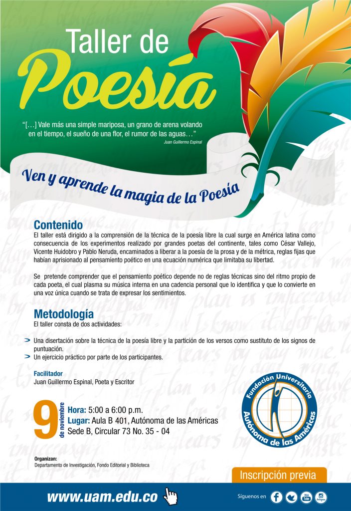 Taller de Poesía - Institución Universitaria Visión de las Américas ...
